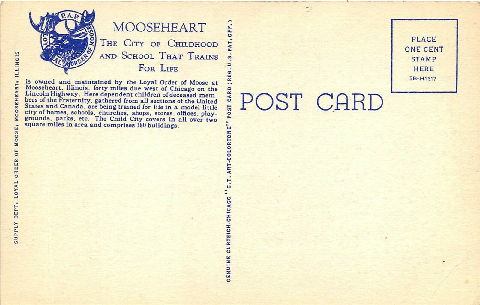 Mooseheart Illinois 1940s Postcard The Spirit Of Mooseheart Multiview ...
