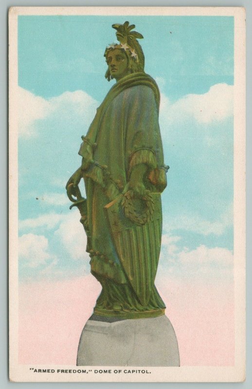Washington DC~Dome of Capital~Armed Freedom Statue~Real Photo Postcard ...
