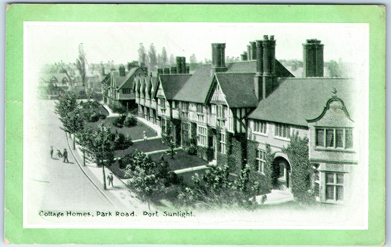 c1910s Port Sunlight, England Cottage Homes Park Road PC Tudor-Style ...