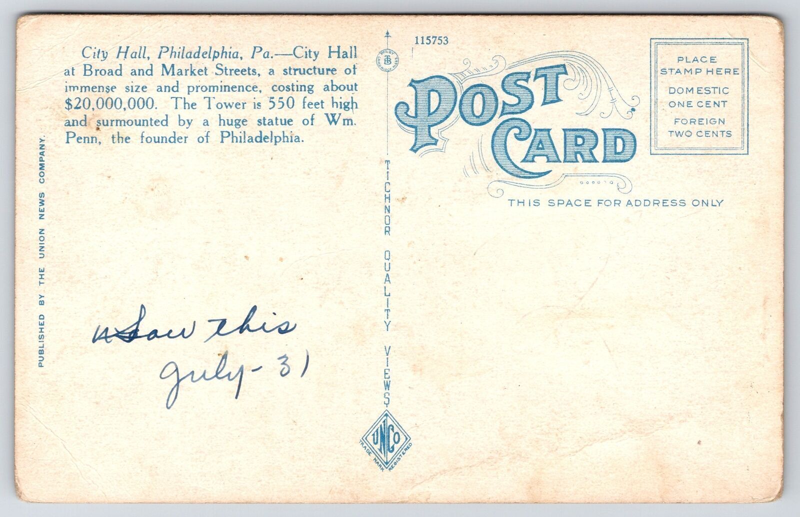 City Hall Philadelphia Pennsylvania Broadway And Street View Historical ...