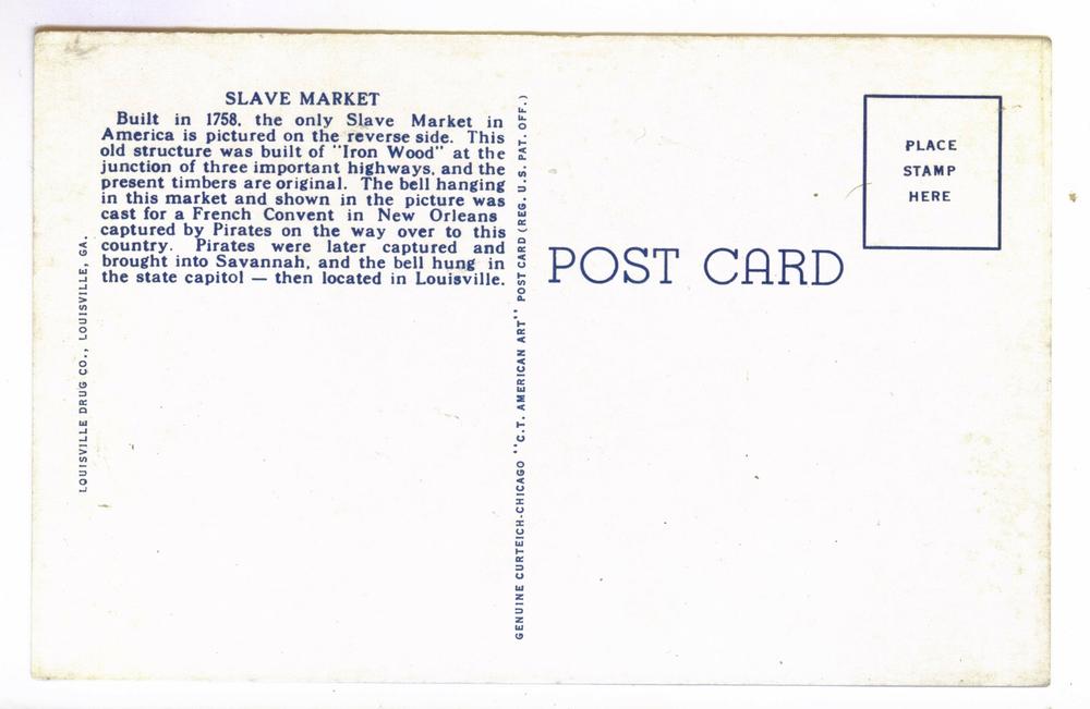 Old Slave Market, Built 1758, Louisville, Georgia, unused Curteich ...