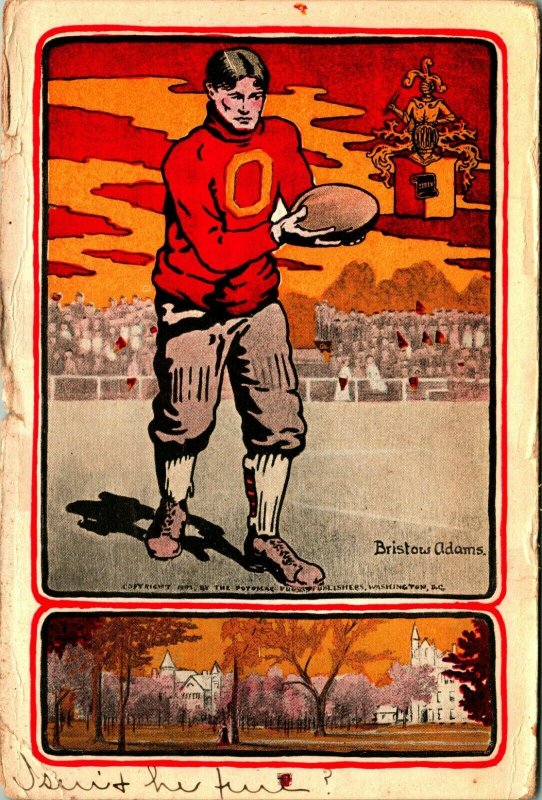1907 Oberlin College Football Player Bristow Adams Postcard | Other ...