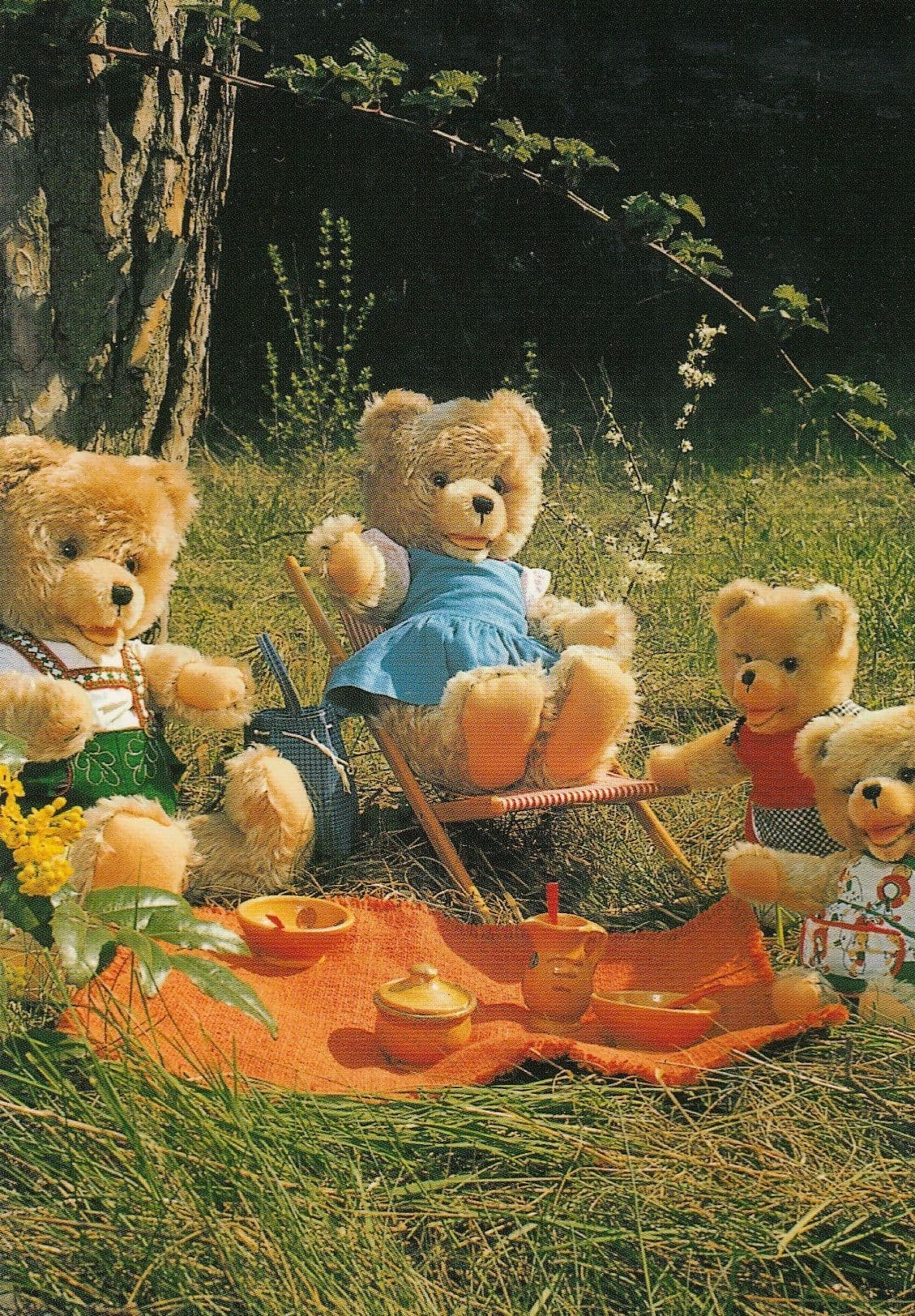 Teddy Bears Bear Picnic Laughing So Cute Real Photo Postcard | Topics ...