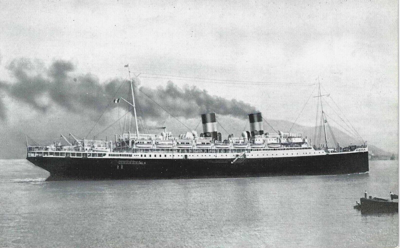 S.S. Roma, Navigazione Generale Italiana, Ocean Liner, Early Real Photo ...