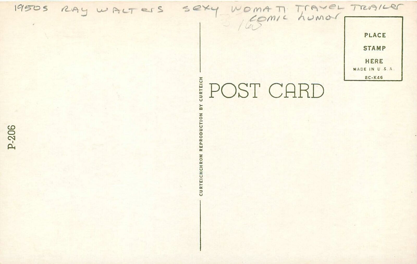 Postcard 1950s Ray Walters Sexy Woman Travel Trailer Comic humor 23 ...
