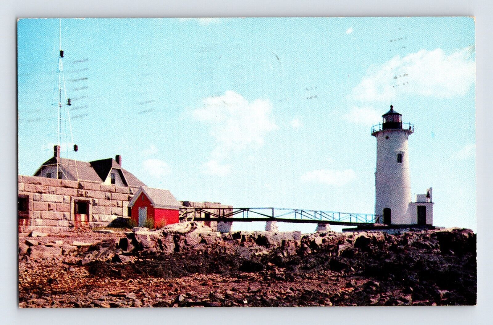 Postcard New Hampshire Portsmouth NH Fort Point Lighthouse 1970s ...