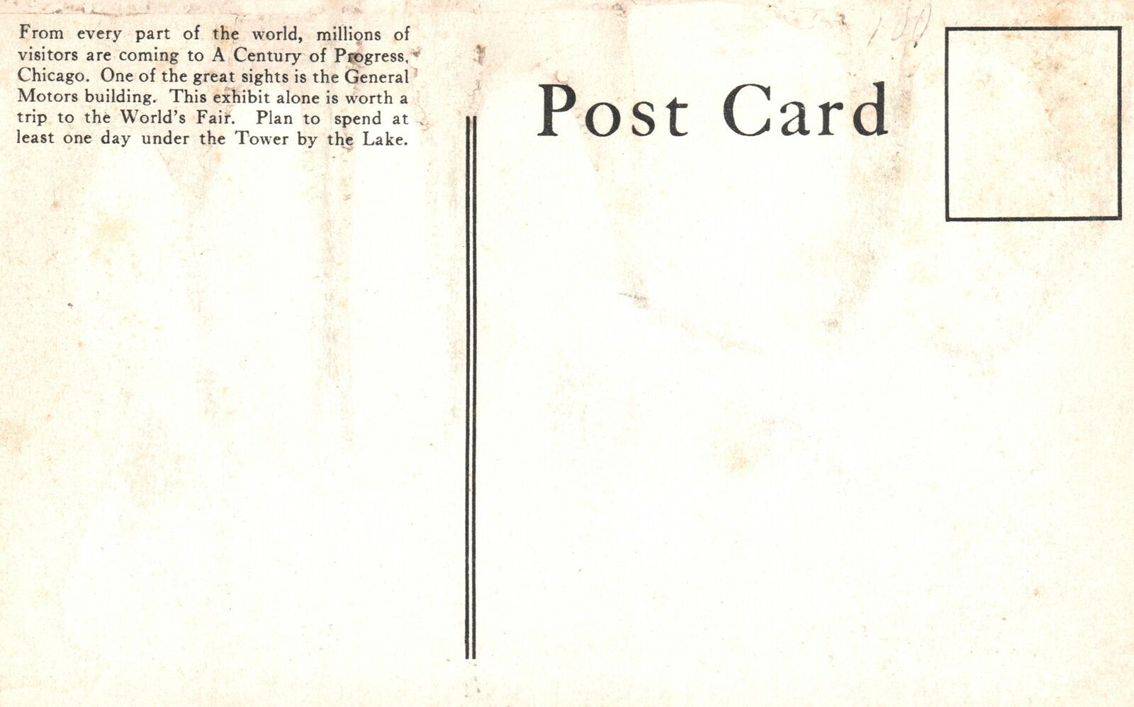 Vintage Postcard 1910s General Motors Building A Century of Progress ...