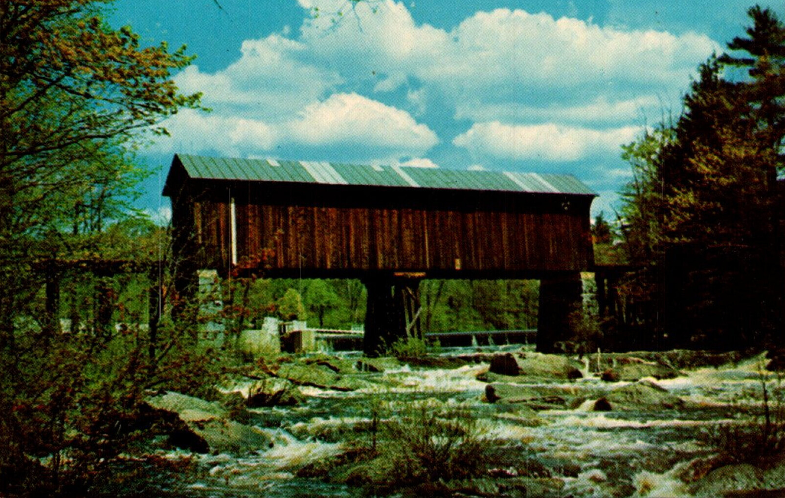 Covered Bridge Railroad Coverd Bridge Over Contoocook River Bennington ...