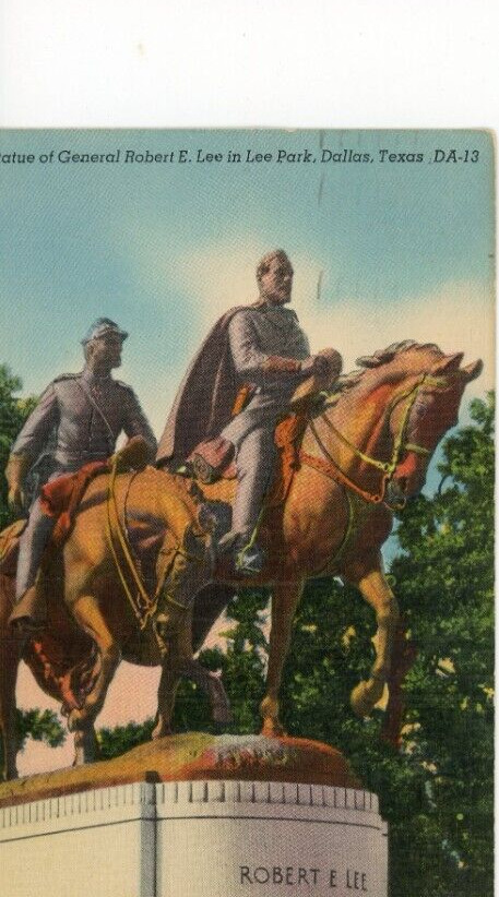 Postcard Early View of Statue of General Robert E. Lee, Lee Park ...