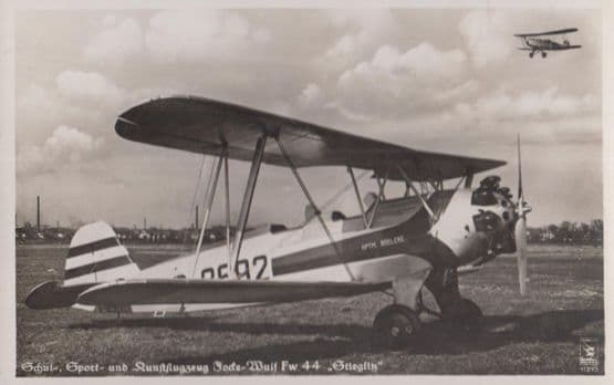 Focke Wulf FW 44 German Vintage 1936 Winter Olympics Frank Plane ...