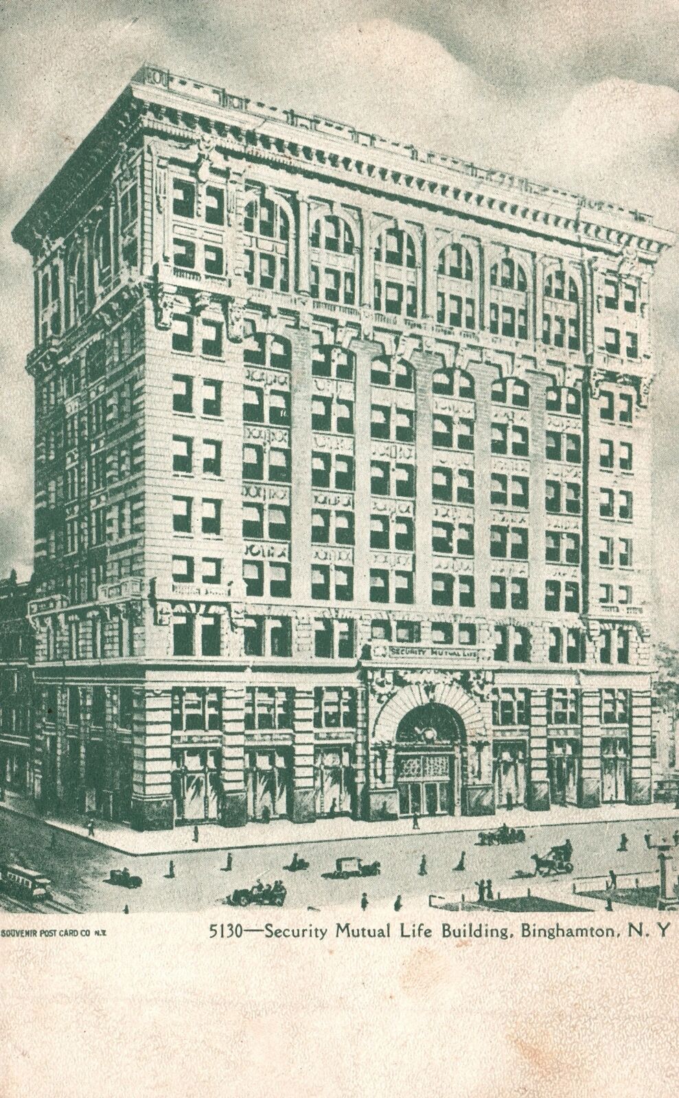 Vintage Postcard Security Mutual Life Building Landmark Binghamton New ...