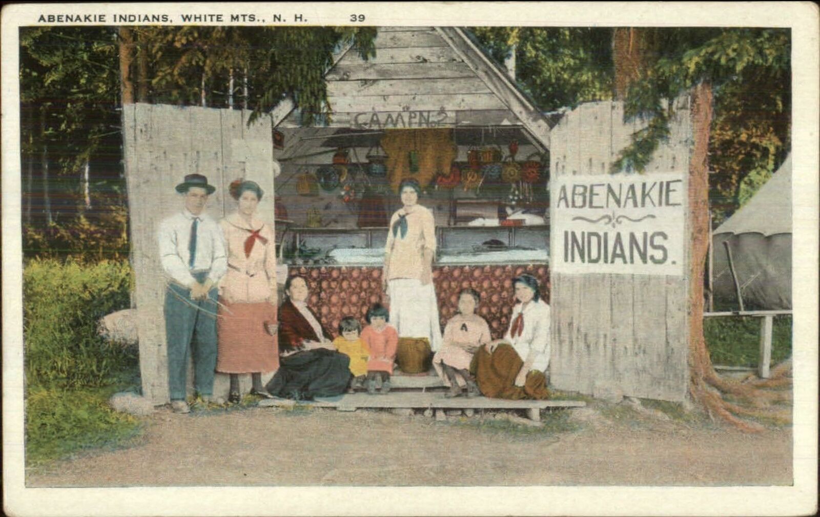 White Mountains NH Abenaki Indians Roadside Stand c1920 Postcard ...