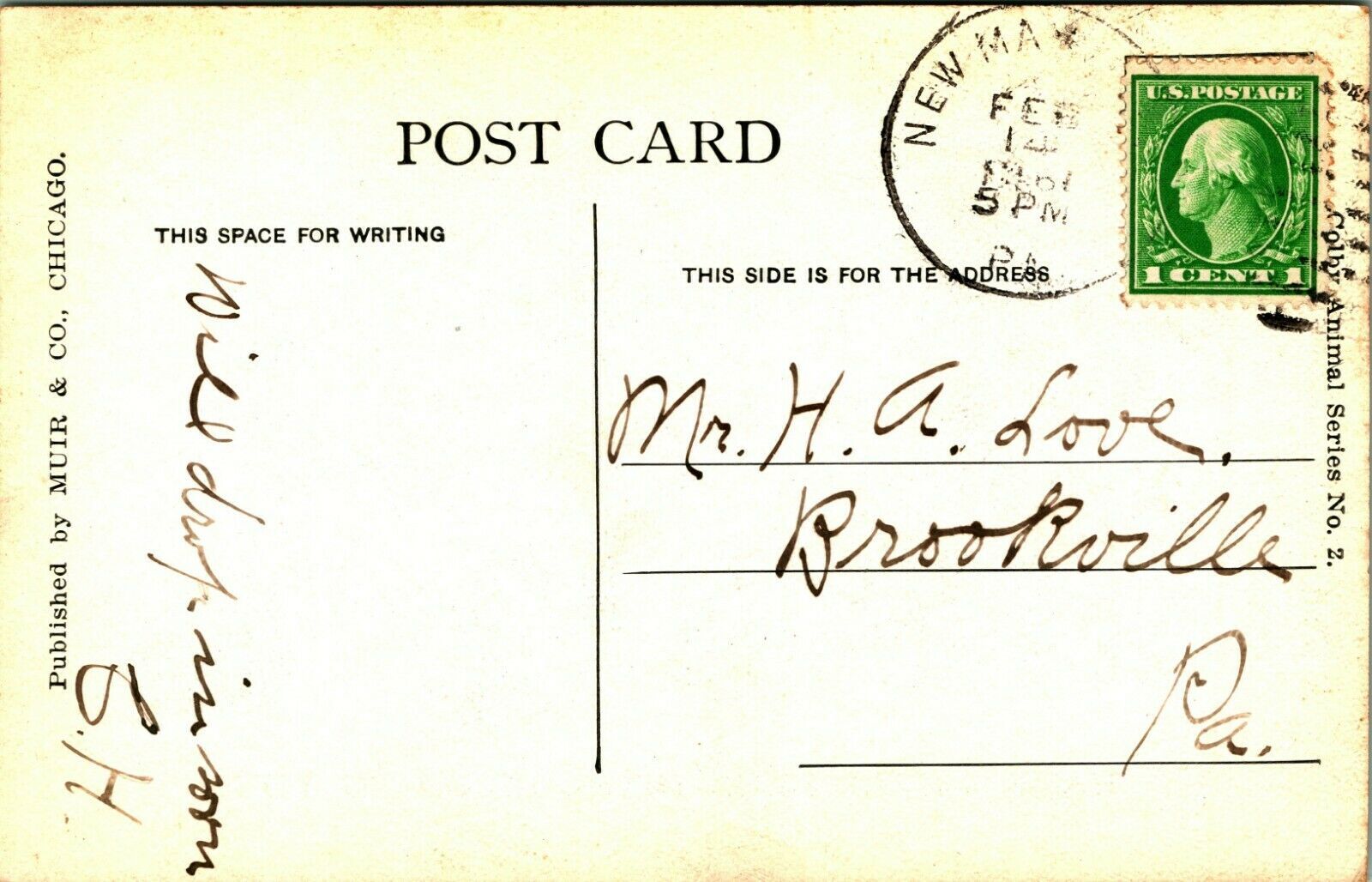 J Colby Artist Signed Comic Puppy w Bear Have I Been Introduced 1911 ...