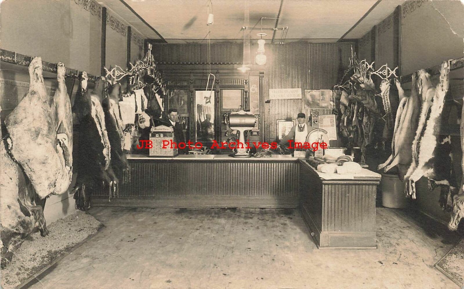 MI, Sturgis, Michigan, RPPC, Reed & Porter's Butcher Shop Interior ...