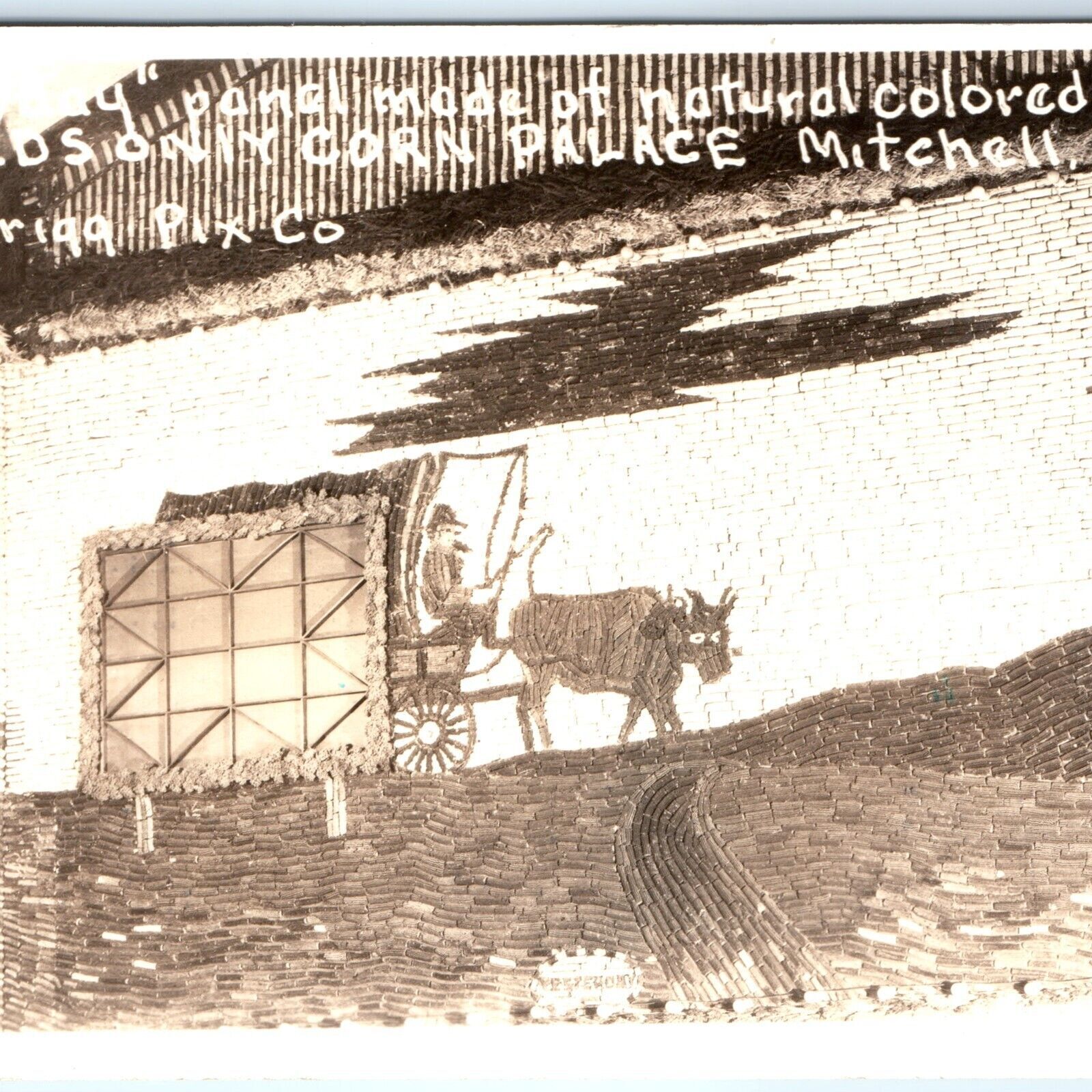 c1940s Mitchell, S.D. RPPC Corn Palace Ox Pioneer Wagon Real Photo ...