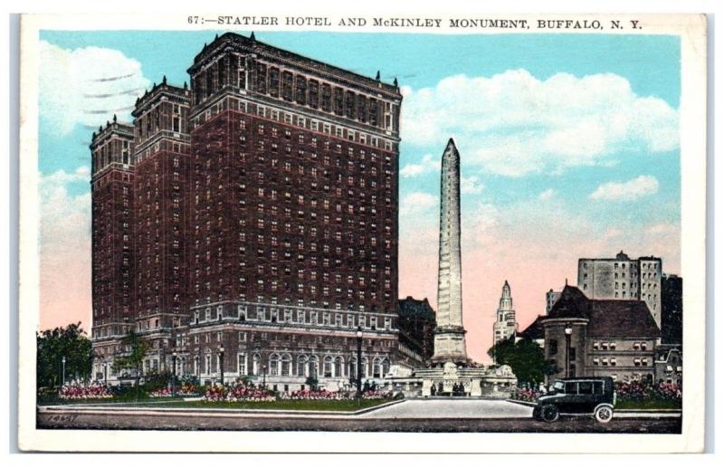1931 Statler Hotel and McKinley Monument, Buffalo, NY Postcard | United ...