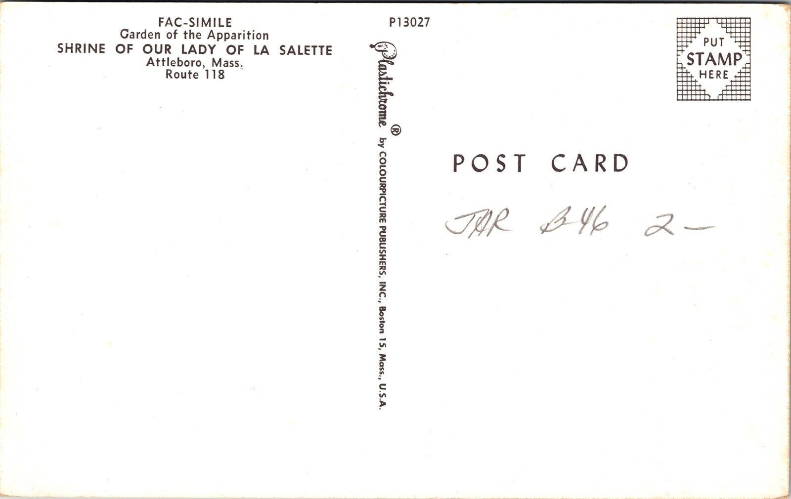 Fac Simile Garden Apparition Shrine Lady Salette Attleboro MA Chrome ...