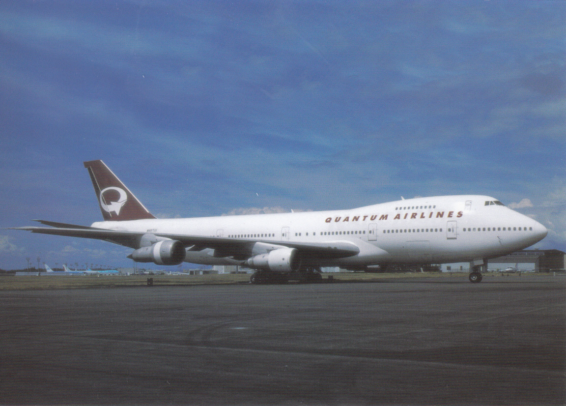 QUANTUM AIRLINES, Boeing 747-230B, unused Postcard | Topics ...