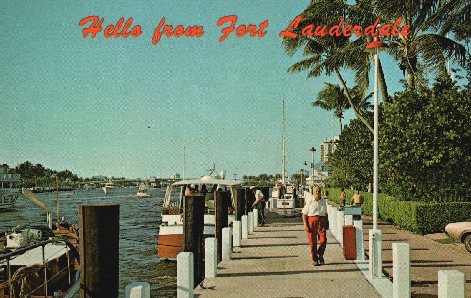 Vintage Postcard Docks Bahia Mar Marina Inland Waterway Fort Lauderdale ...