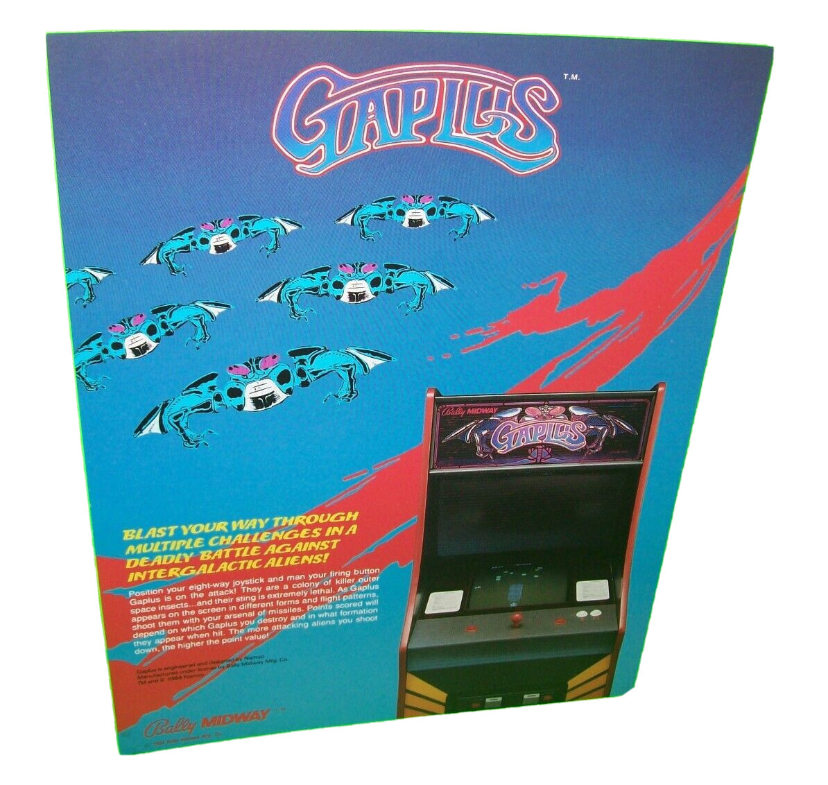 Gaplus Arcade Flyer 1984 Original Video Game Retro Artwork Promo 8.5" x ...