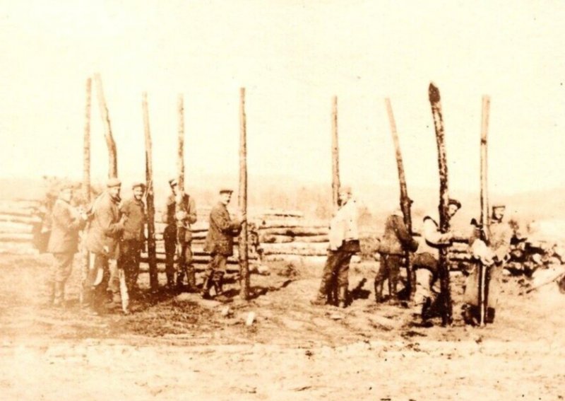 RPPC WW1 Era Military Soldiers Building a Structure Real Photo Postcard ...