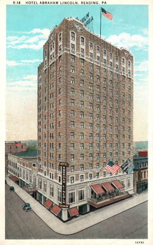 Hotel Abraham Lincoln Reading Pennsylvania High-Rise Building St. View ...