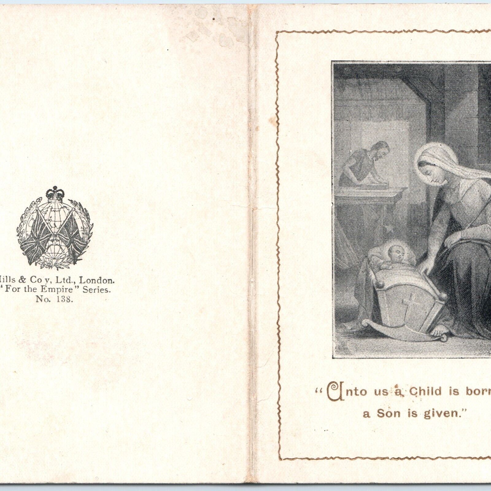 c1910s Christmas Faith Bi-Fold Trade Card Christian Baby Jesus FW Faber ...