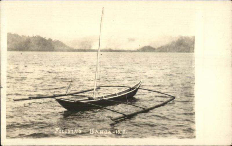 Philippines Native Boat Filipino Banga c1910 Real Photo Postcard ...