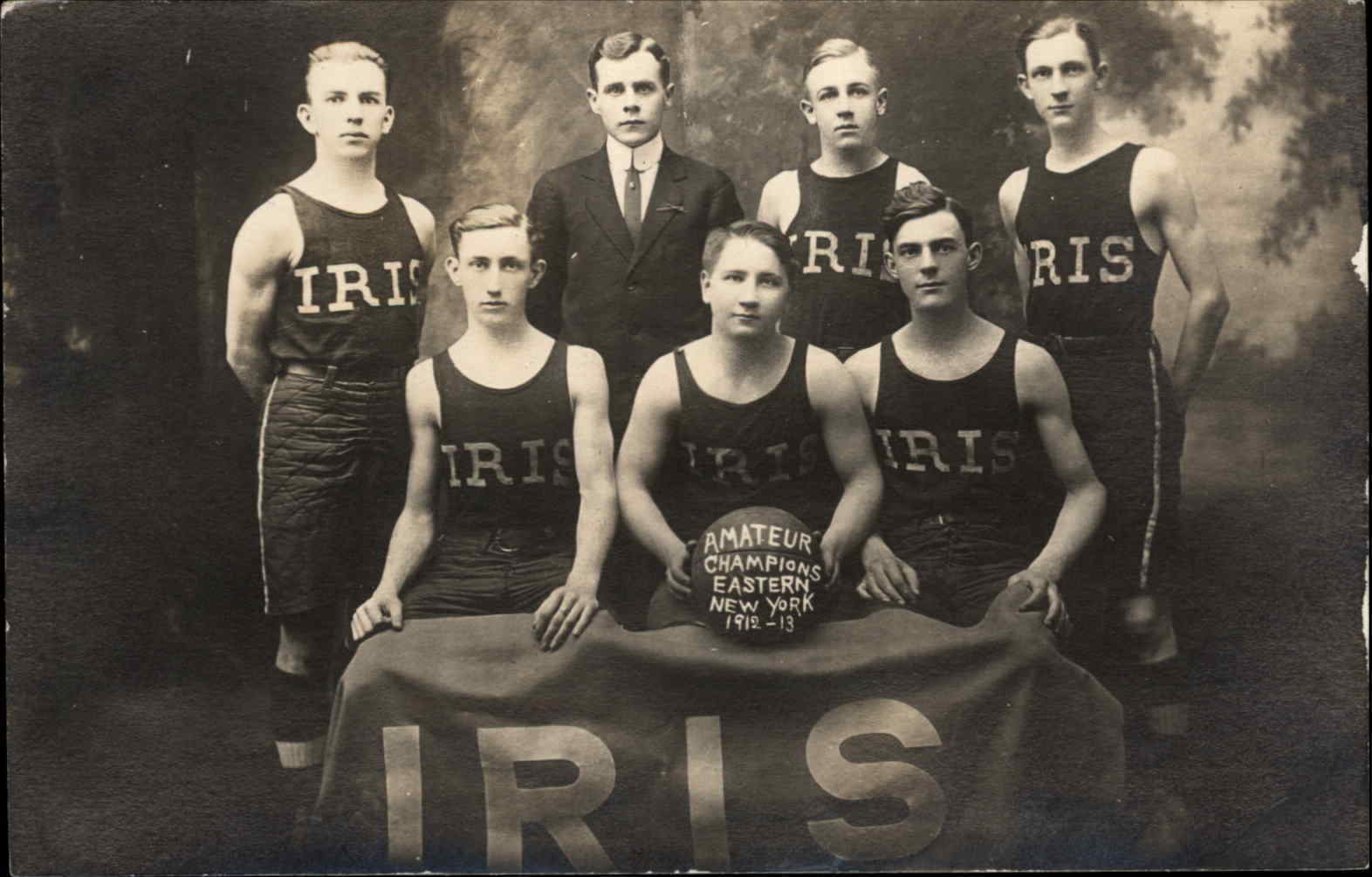 Basketball Team - IRIS Amateur Champs Eastern New York 1912-1913 RPPC ...