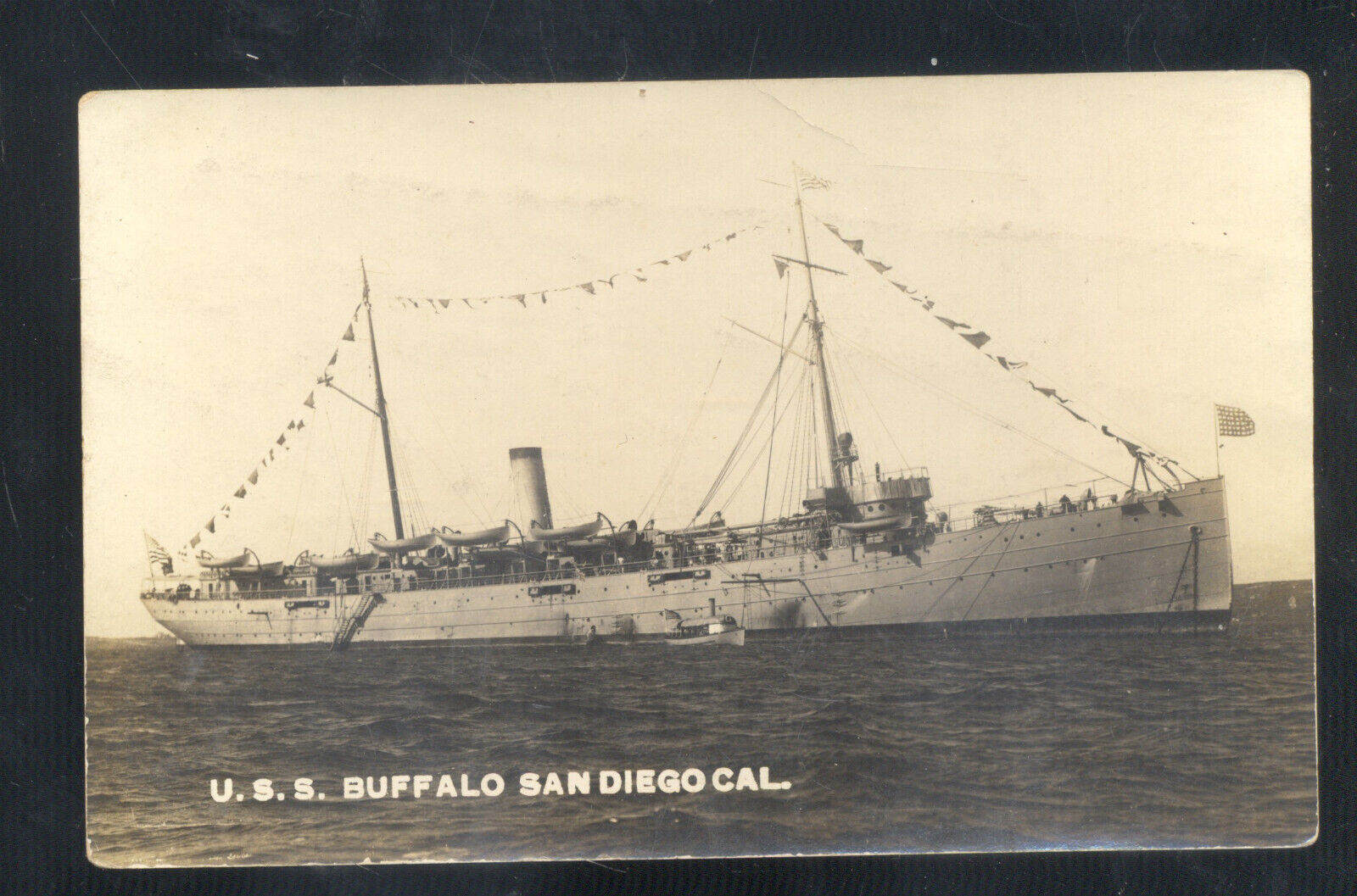 Rppc US Navy Warship USS Buffalo SAN Diego California Real Photo ...