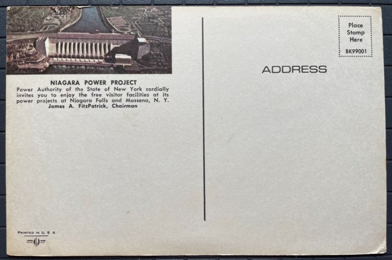 Vintage Postcard 1966-73 St Lawrence-Niagara Power Project Moses ...