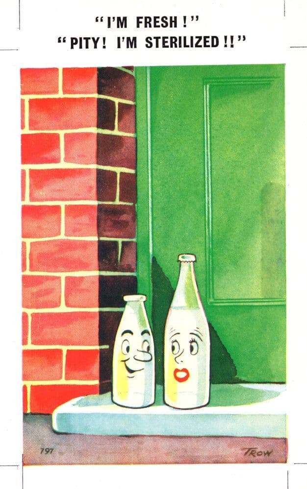Milkman Of Milk Dairy Bottles On Doorstop 1970s Comic Postcard | Topics ...