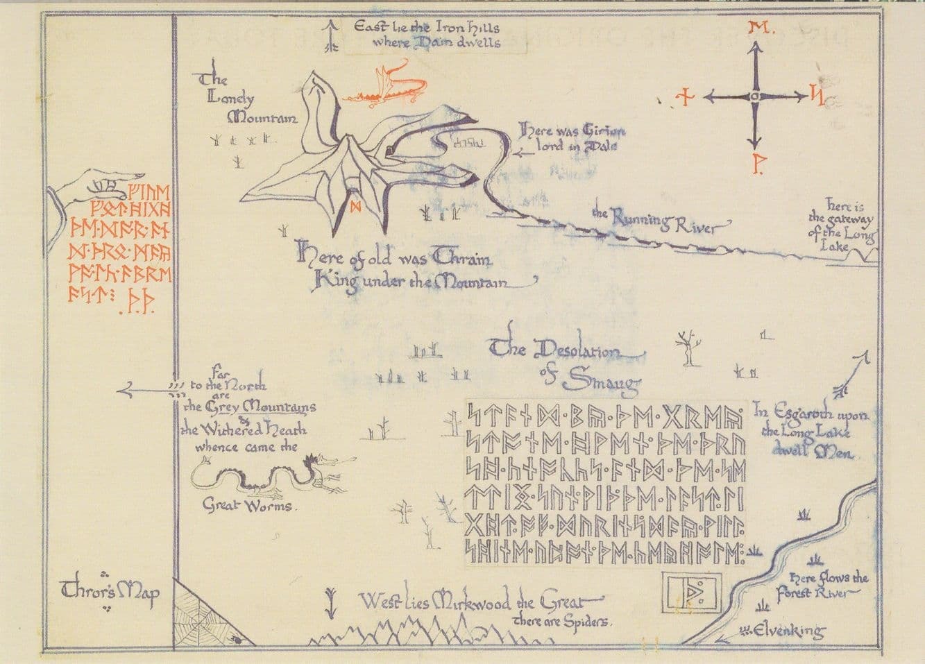 The Hobbit Desolation Of Smaug Thrors River Map Postcard | Topics ...