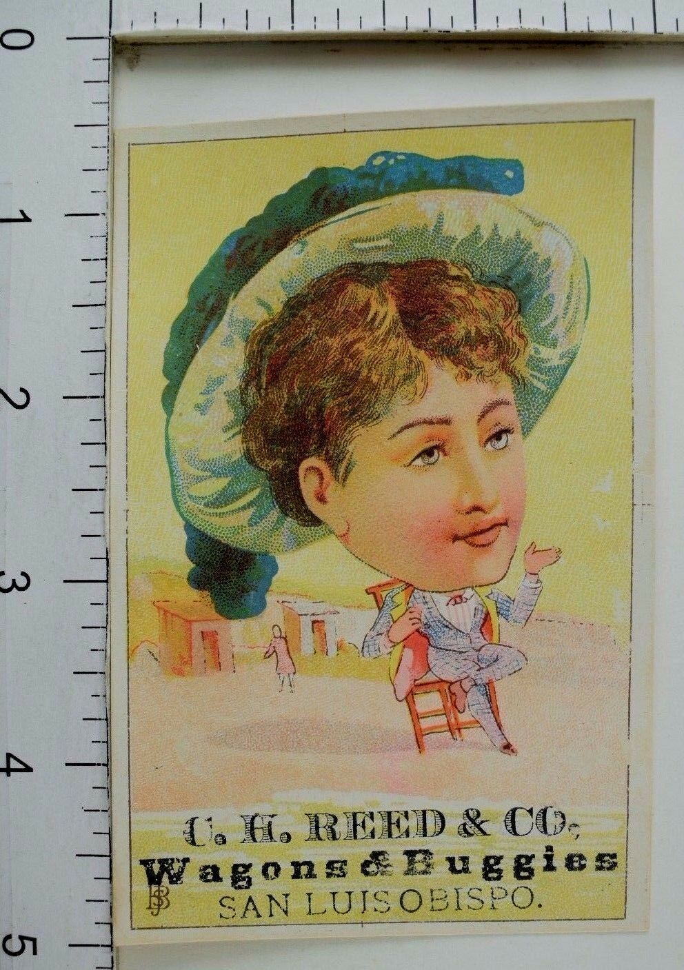 C.H Reed & Co Wagons & Buggies Big-Head Lady In Suit San Luis Obispo ...