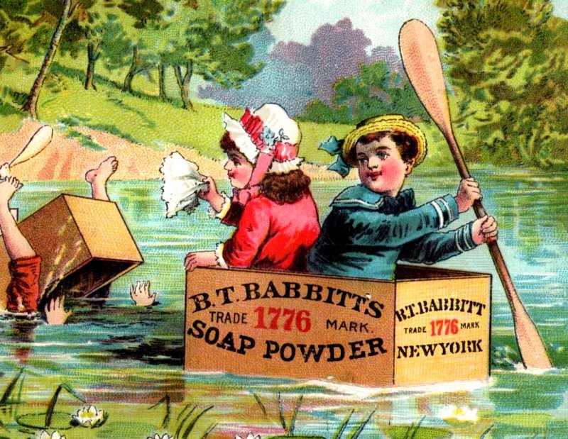 1880s B.T. Babbitt's Soap & 1776 Soap Powder Children Box Boats Fab ...