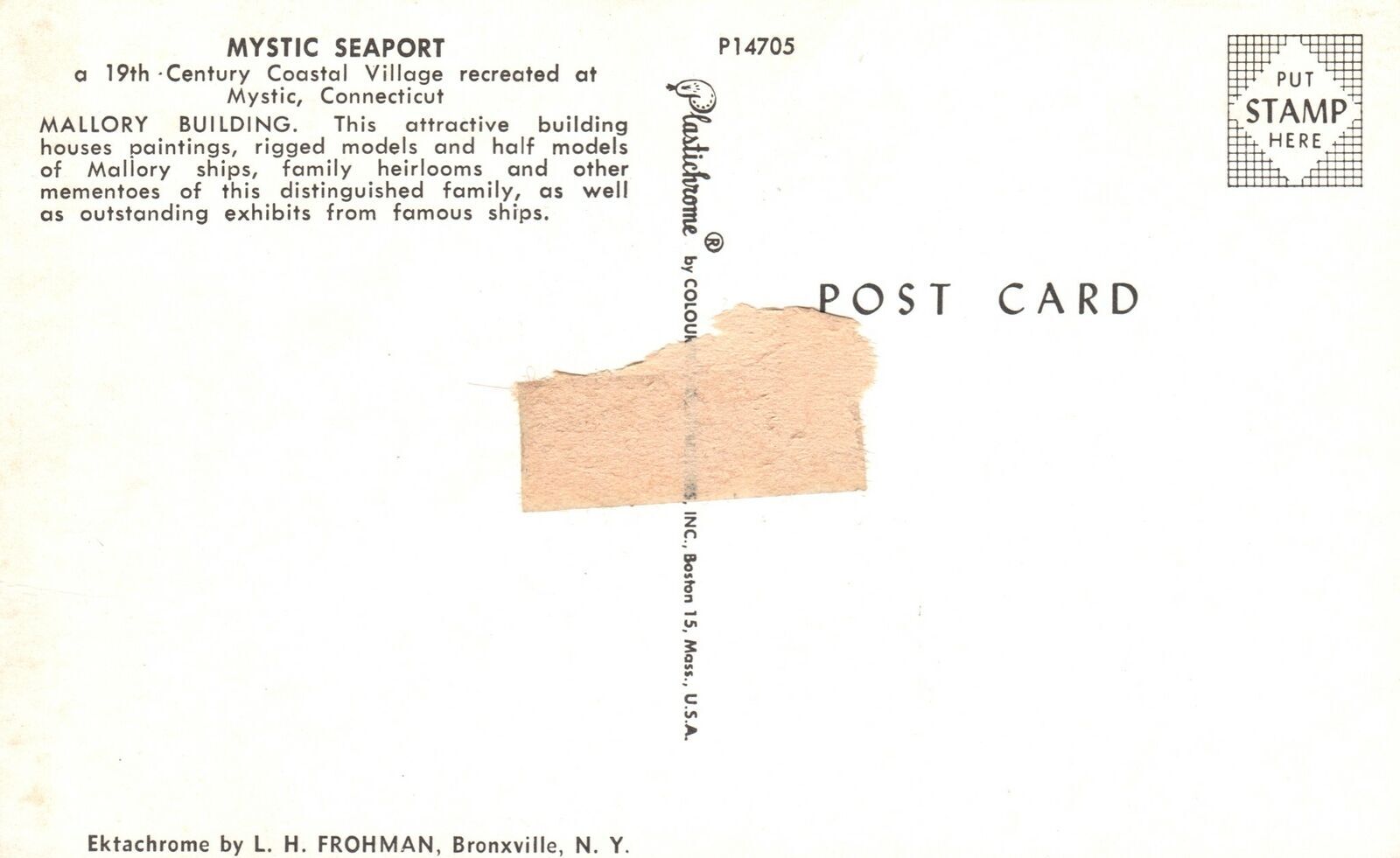 Vintage Postcard Mystic Seaport Mallory Building Outstanding Exhibit ...