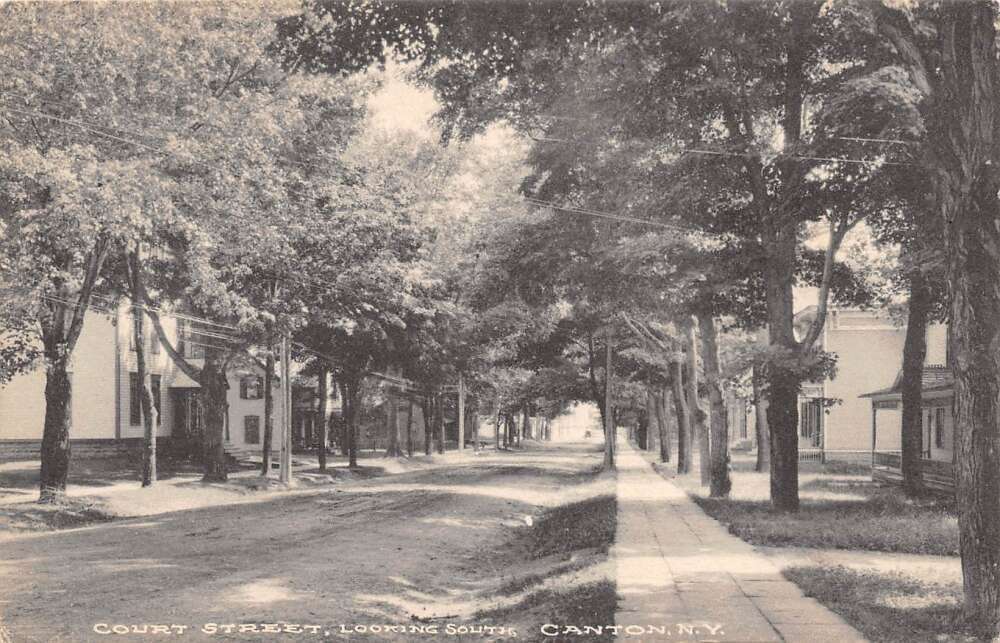 Canton New York Court Street Looking South Vintage Postcard U578 ...