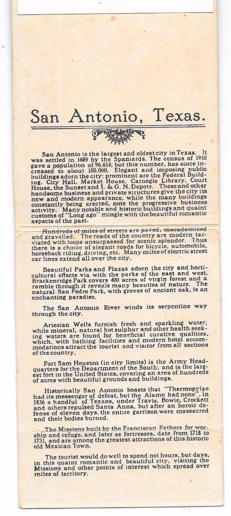 Souvenir Folder of San Antonio Texas - 1918 Postcard TX Folder | United ...