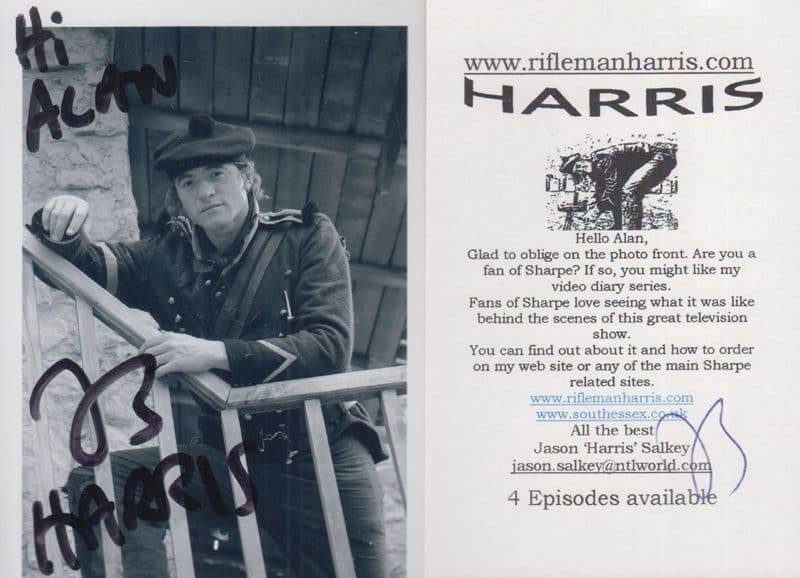 Rifleman Harris Sharpe TV Show Ephemera Card & Hand Signed Photo ...