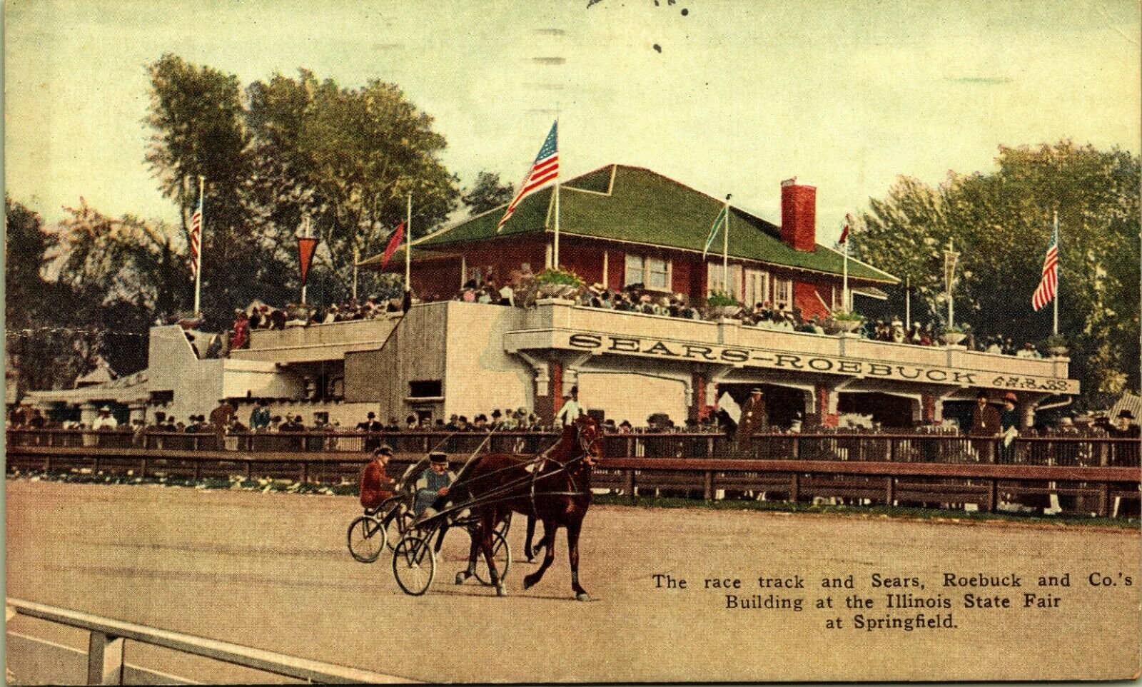 Race Track Sears Roebuck Illinois State Fair Springfield Postcard 1915 ...