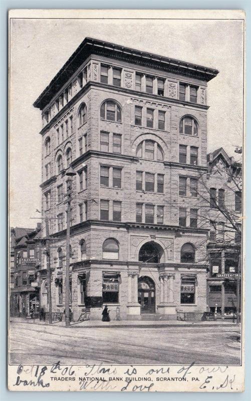Postcard PA Scranton Traders National Bank Building 1906 View J21 ...