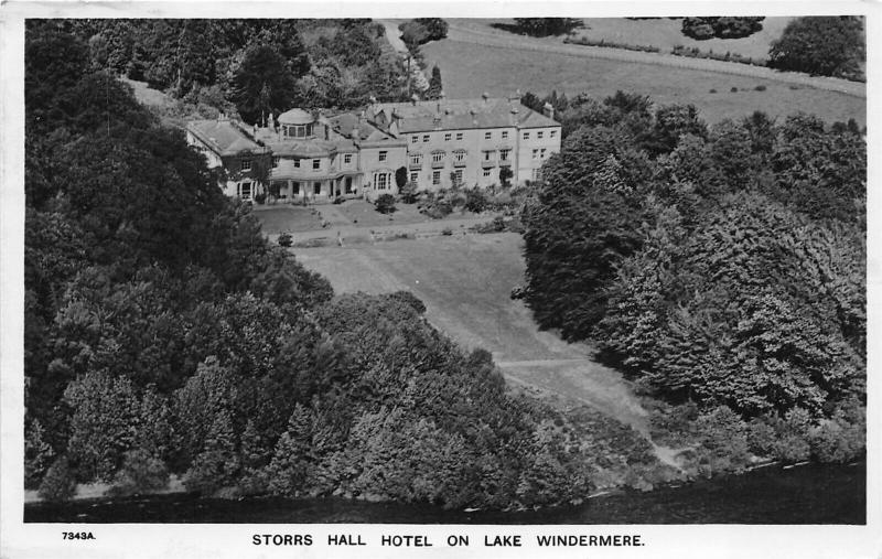 Lake Windermere England 1949 RPPC Real Photo Postcard Storrs Hall Hotel ...