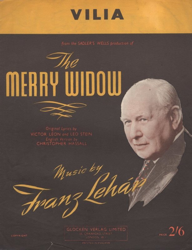 Vilia Rare Franz Lehar Photo The Merry Widow Sheet Music | Topics ...
