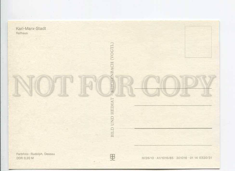 287715 EAST GERMANY GDR Karl-Marx-Stadt Rathaus old photo postcard ...