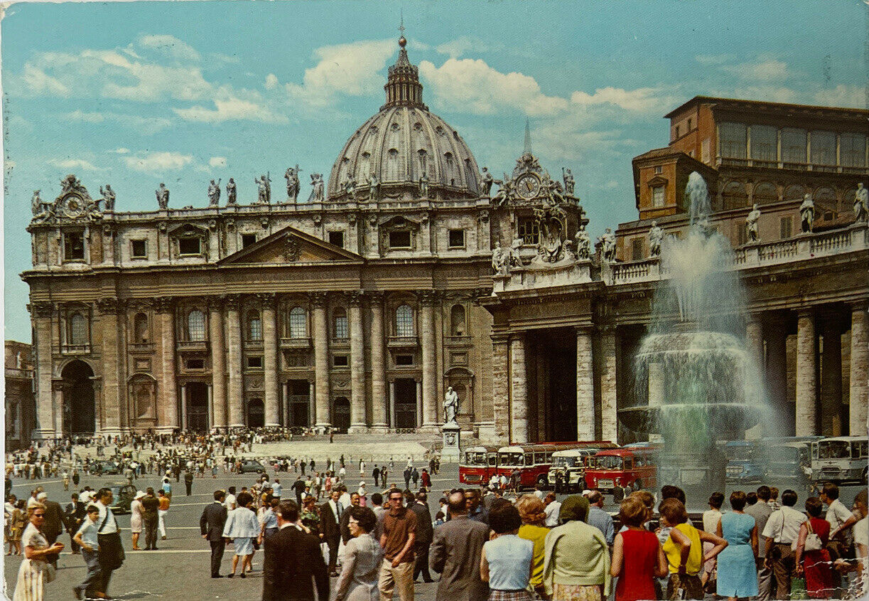 Citta' Del Vaticano Vatican City Postcard Buses in the Square Posted ...
