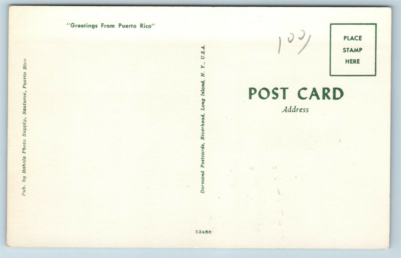 Postcard Puerto Rico Map of Island Greetings Town Names Roads c1950s X3 ...