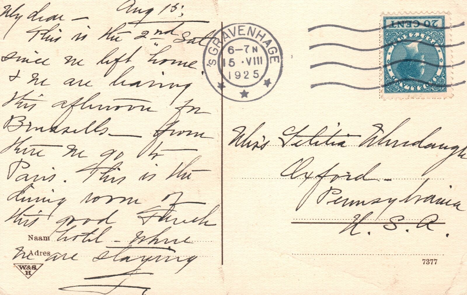 Vintage Postcard 1925 Louis XVI French Cuisine Restaurant Hotel Hague ...