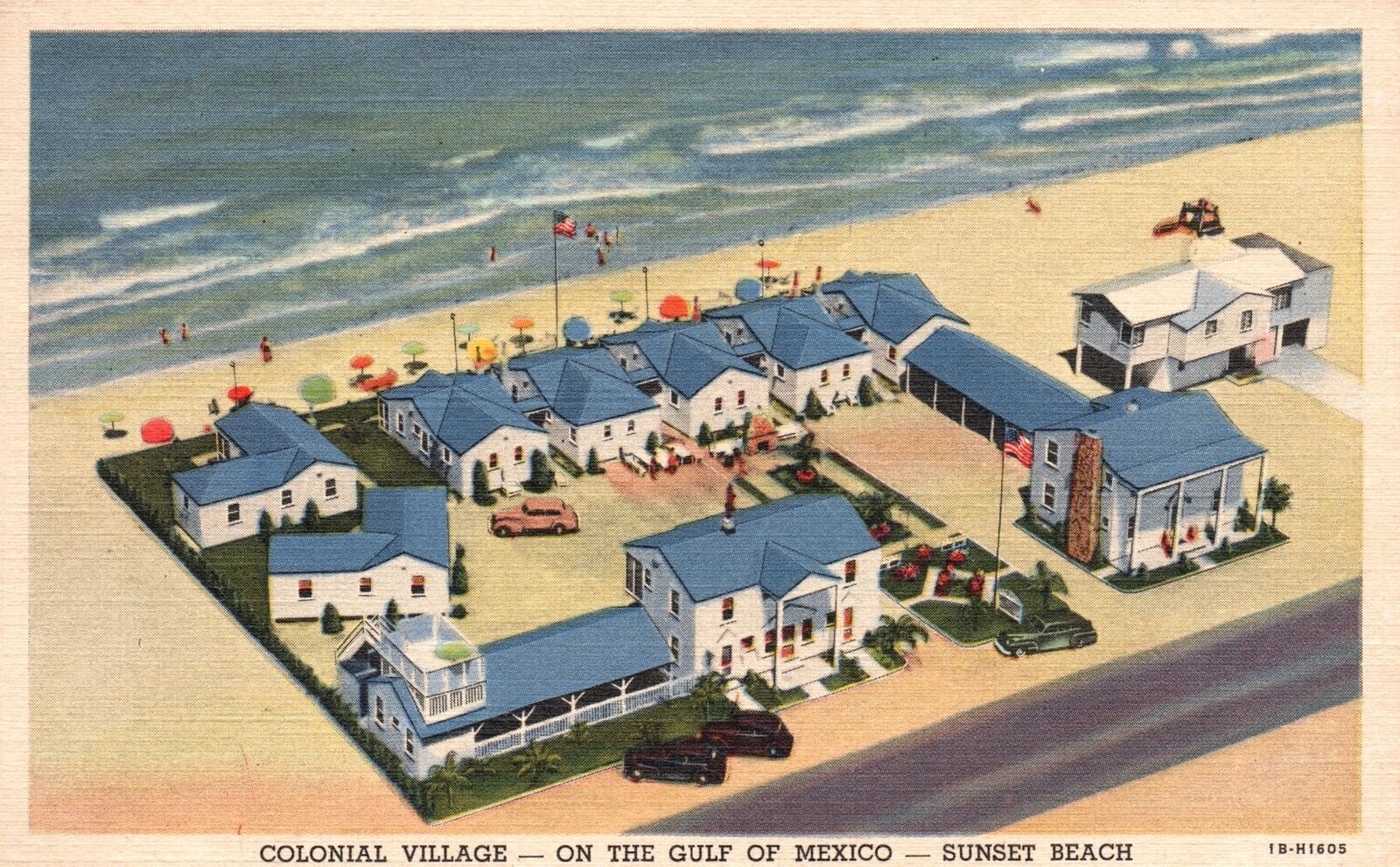 Vintage Postcard 1948 Colonial Village On Gulf Of Mexico Sunset Beach ...