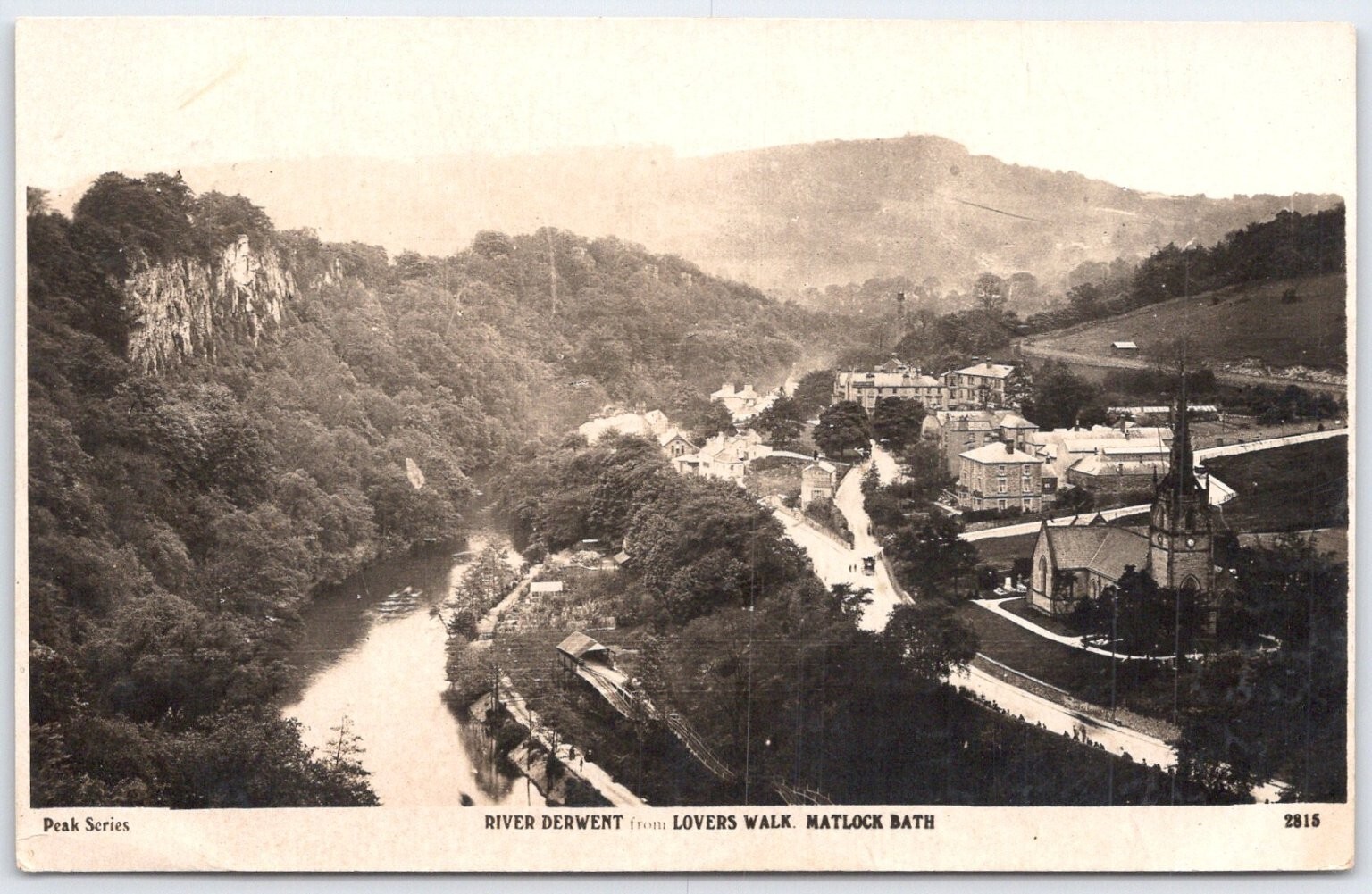 Vintage Peak Series Postcard River Derwent from Lovers Walk Matlock ...