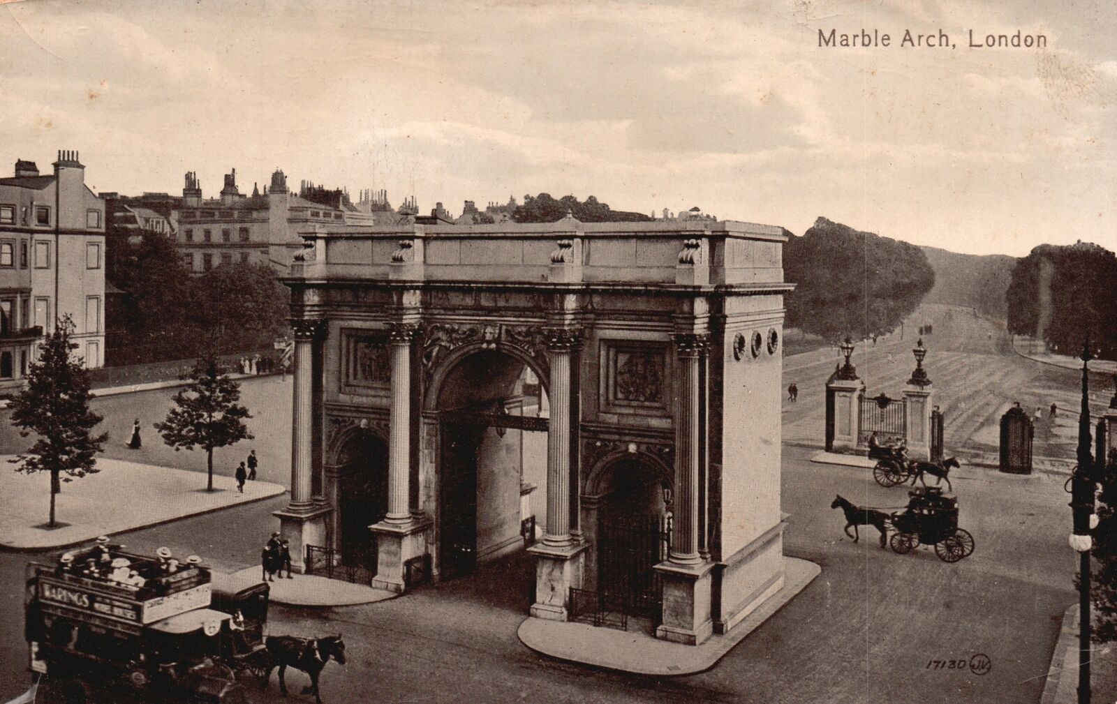 Vintage Postcard 1910's Marble-Faced Triumphal Arch London England UK ...